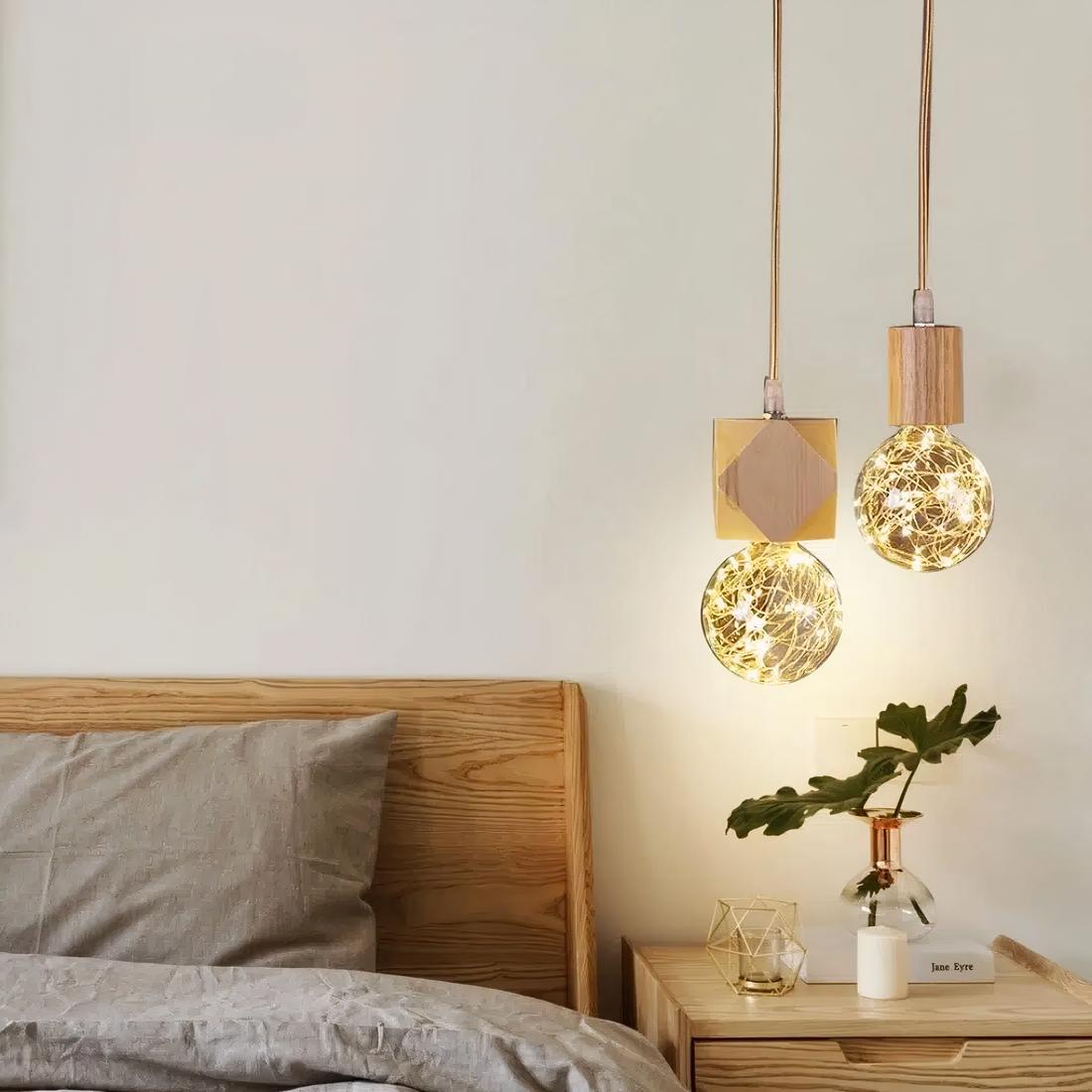 Lampe suspendue en bois naturel • Ma Lampe de Chevet