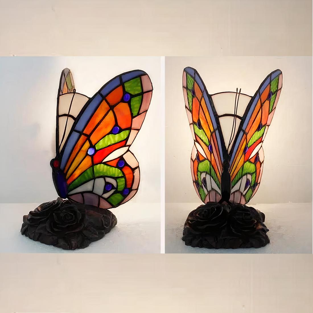 Lampe style Tiffany forme papillon • Ma Lampe de Chevet