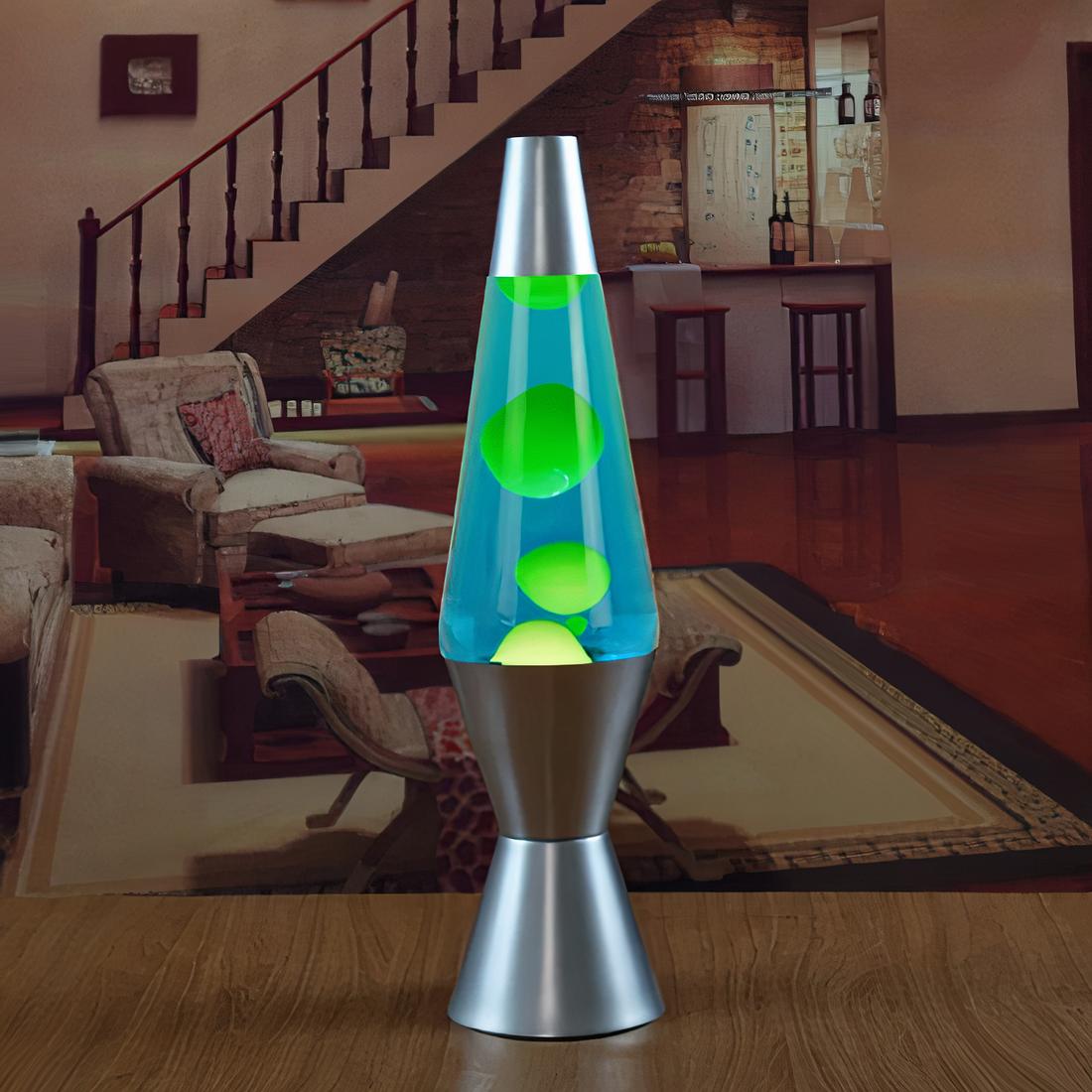 Lampe à lave verte et bleue • Ma Lampe de Chevet