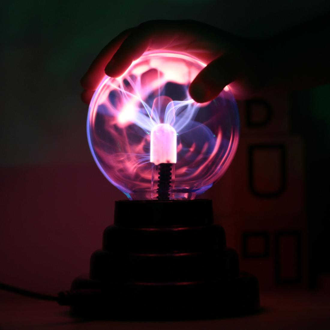 Lampe à pile en boule de verre plasma • Ma Lampe de Chevet